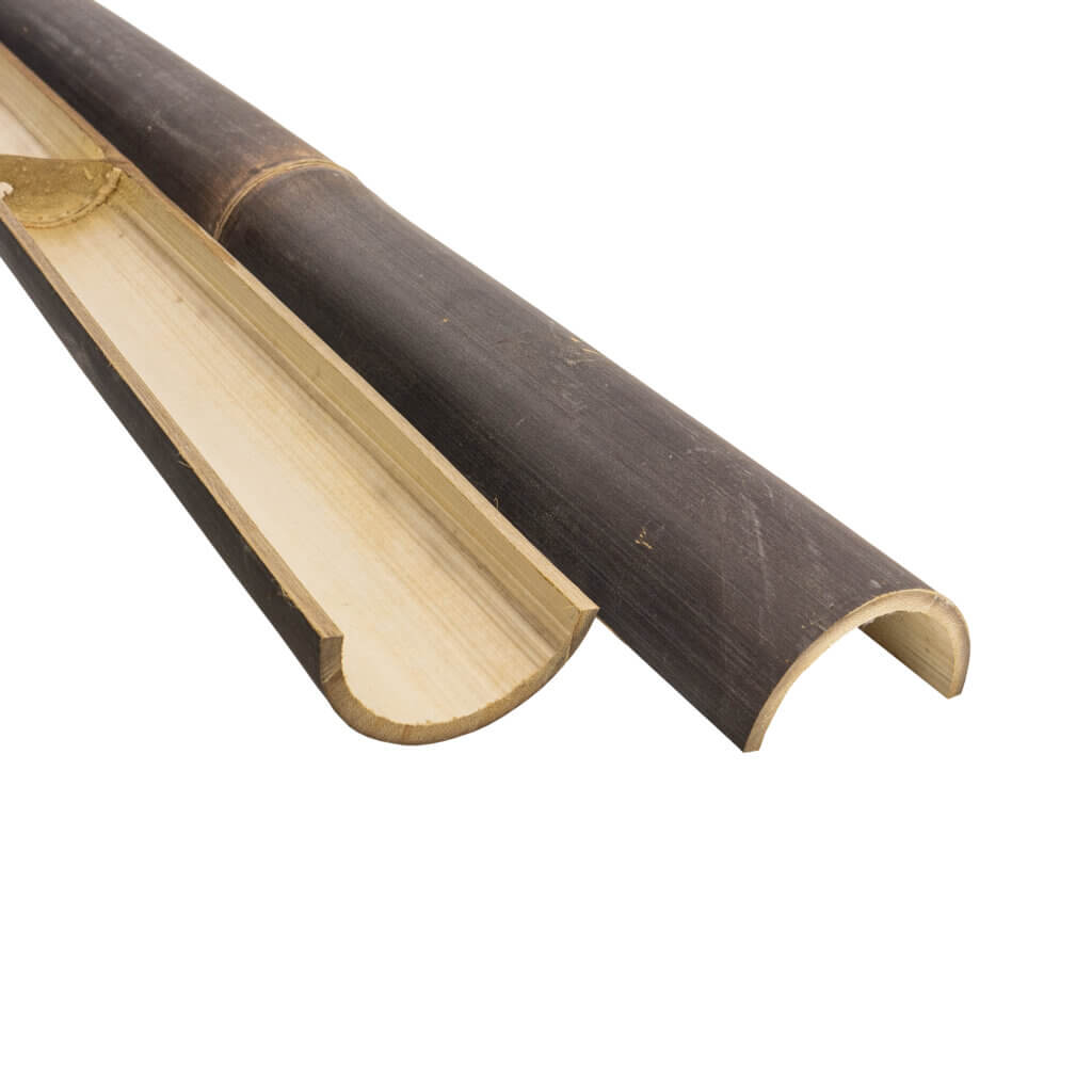 80/100mm Dark Bamboo Poles 4m Half Round | UK Bamboo